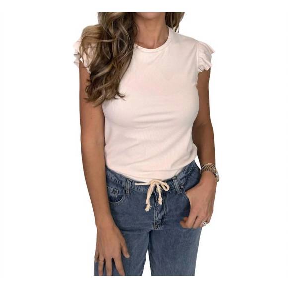 Wishlist | Tops | New Wishlist Ribbed Knit Top With Ruffle Detail In ...